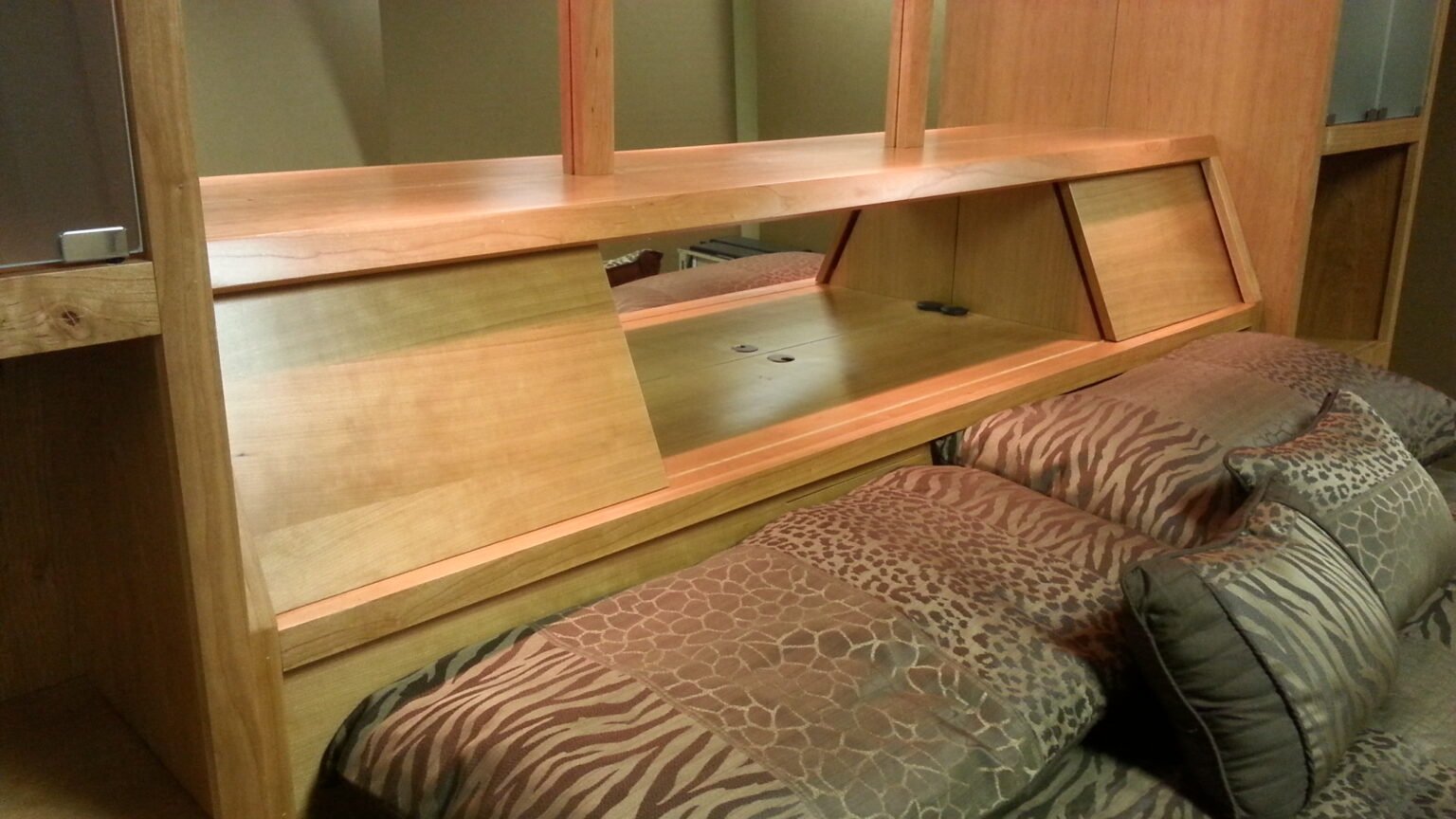 Cherry Wall Unit with a Secret - wwbeds